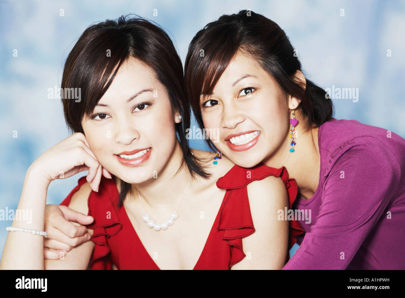 Two Lady Friends Hugging Smiling High Resolution Stock Photography and ...