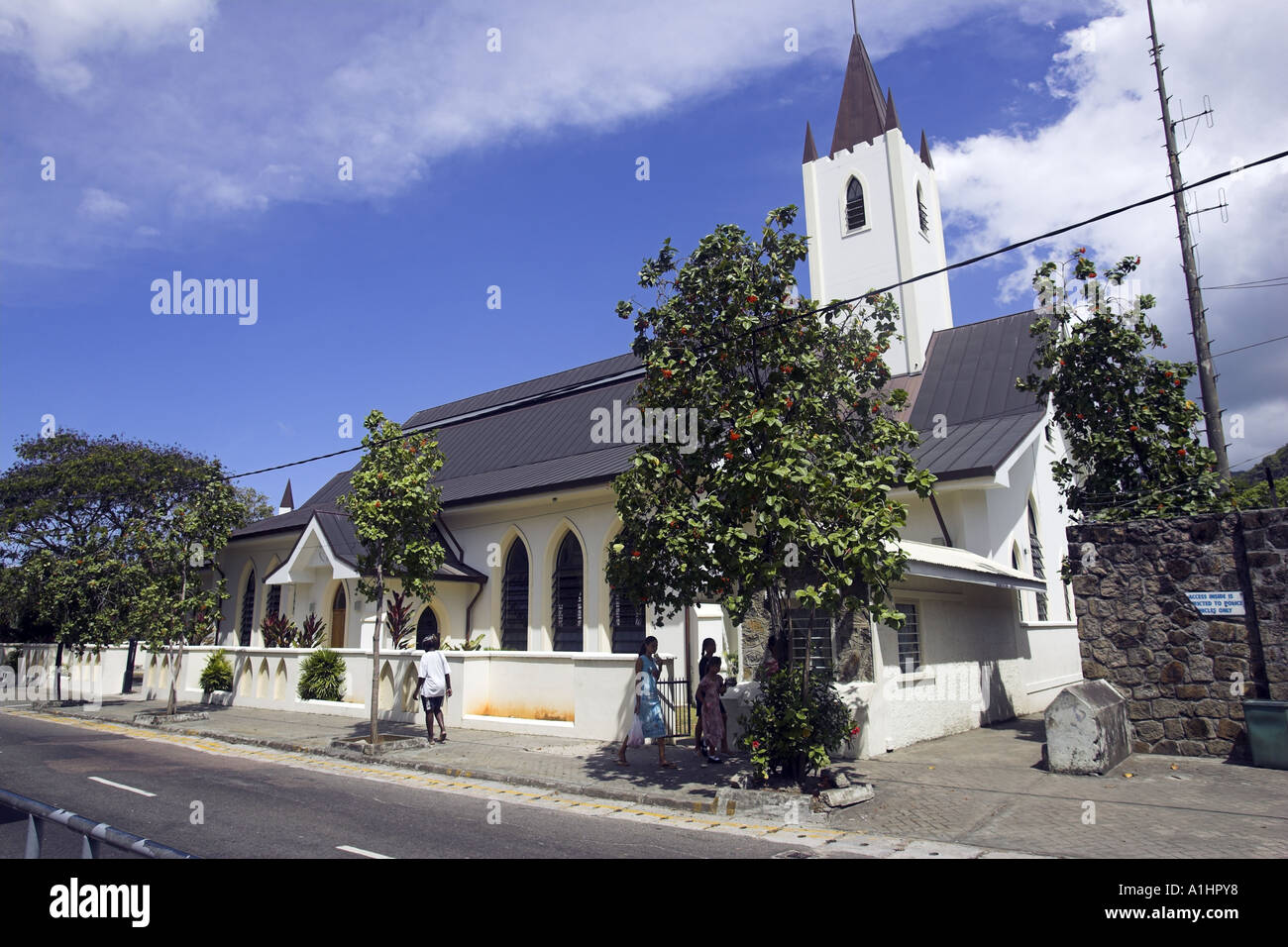 Anglican church Victoria Mahe Seychelles Stock Photo - Alamy
