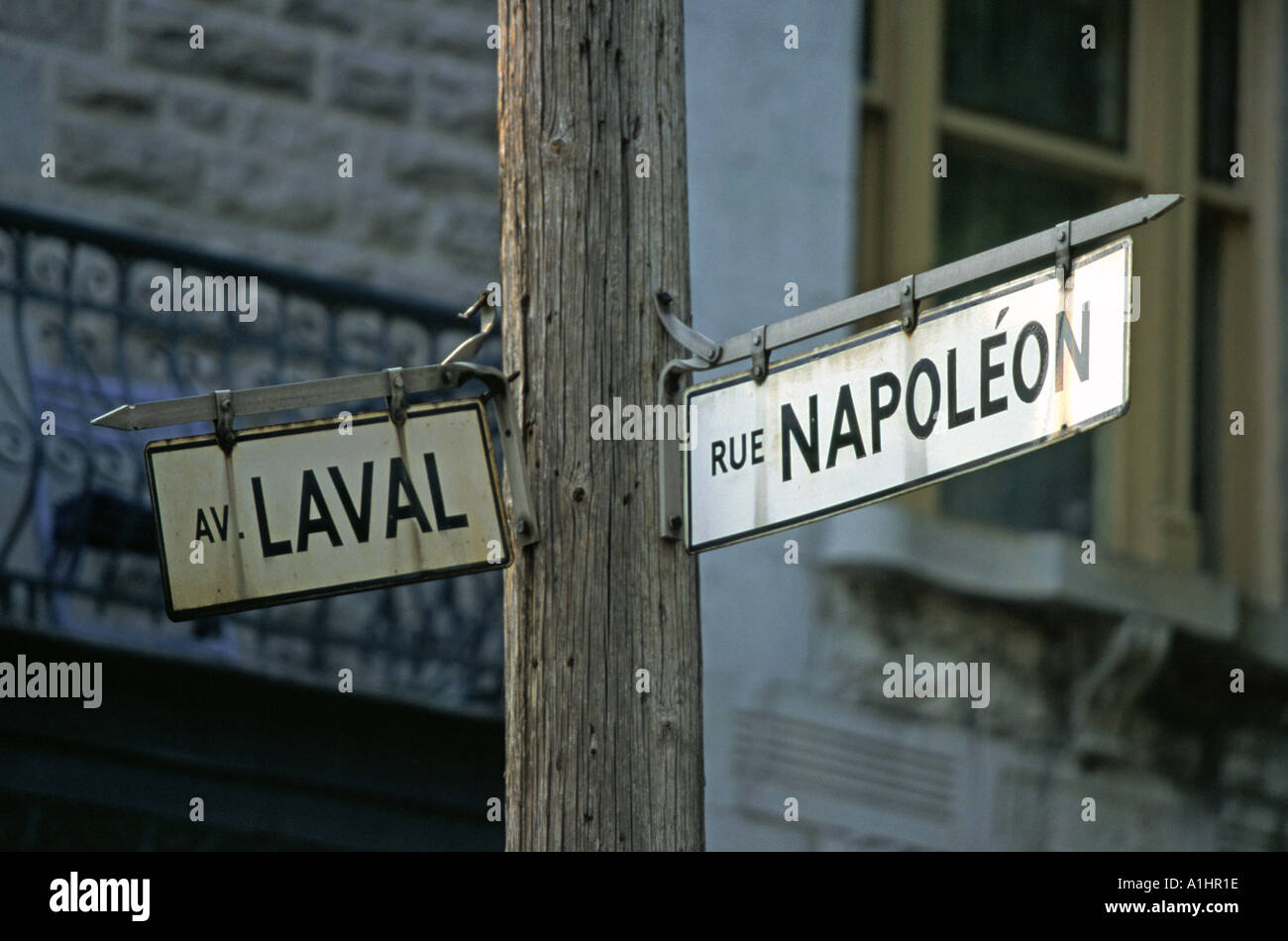 Street signs in Montreal Canada Stock Photo - Alamy