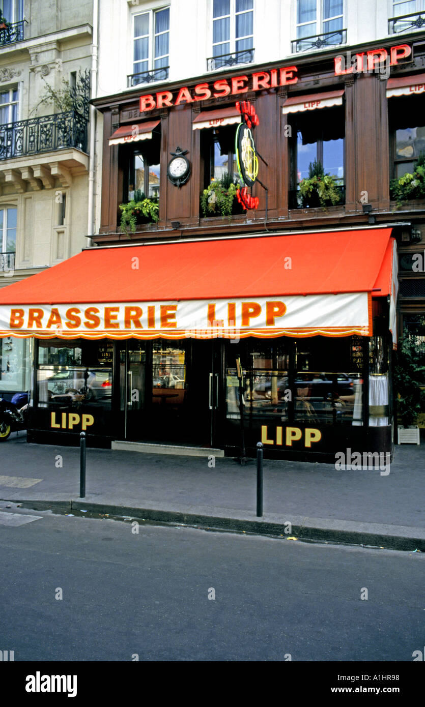 Famous Lipp restaurant in Paris Saint Germain district France Stock ...