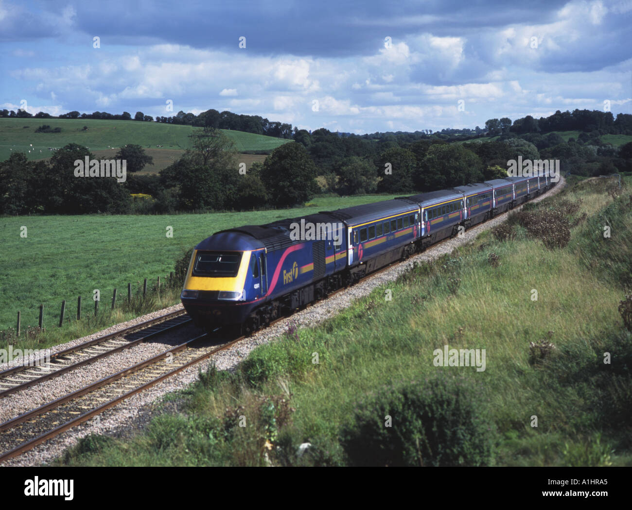 First Great Western High Speed Train near Wyke Champflower in Dorset ...