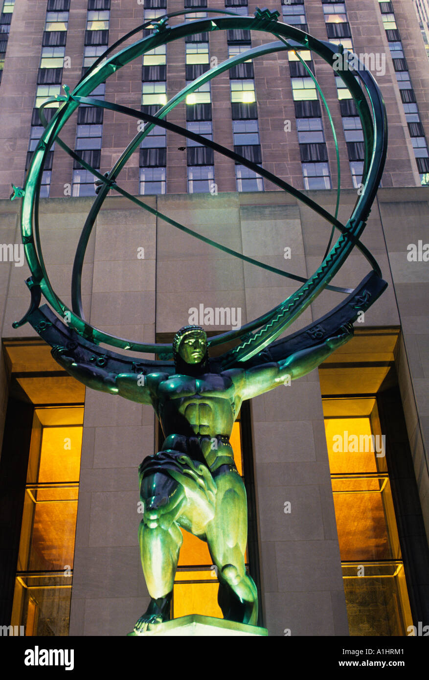 Statue Of Atlas Holding Globe Stock Photos & Statue Of Atlas Holding ...