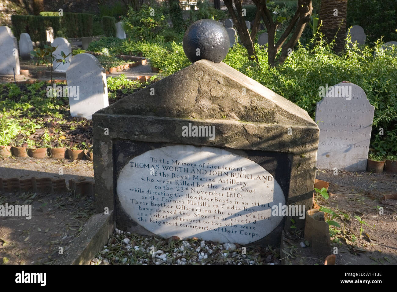 Gibraltar. Headstones in the Trafalgar Cemetery Stock Photo - Alamy