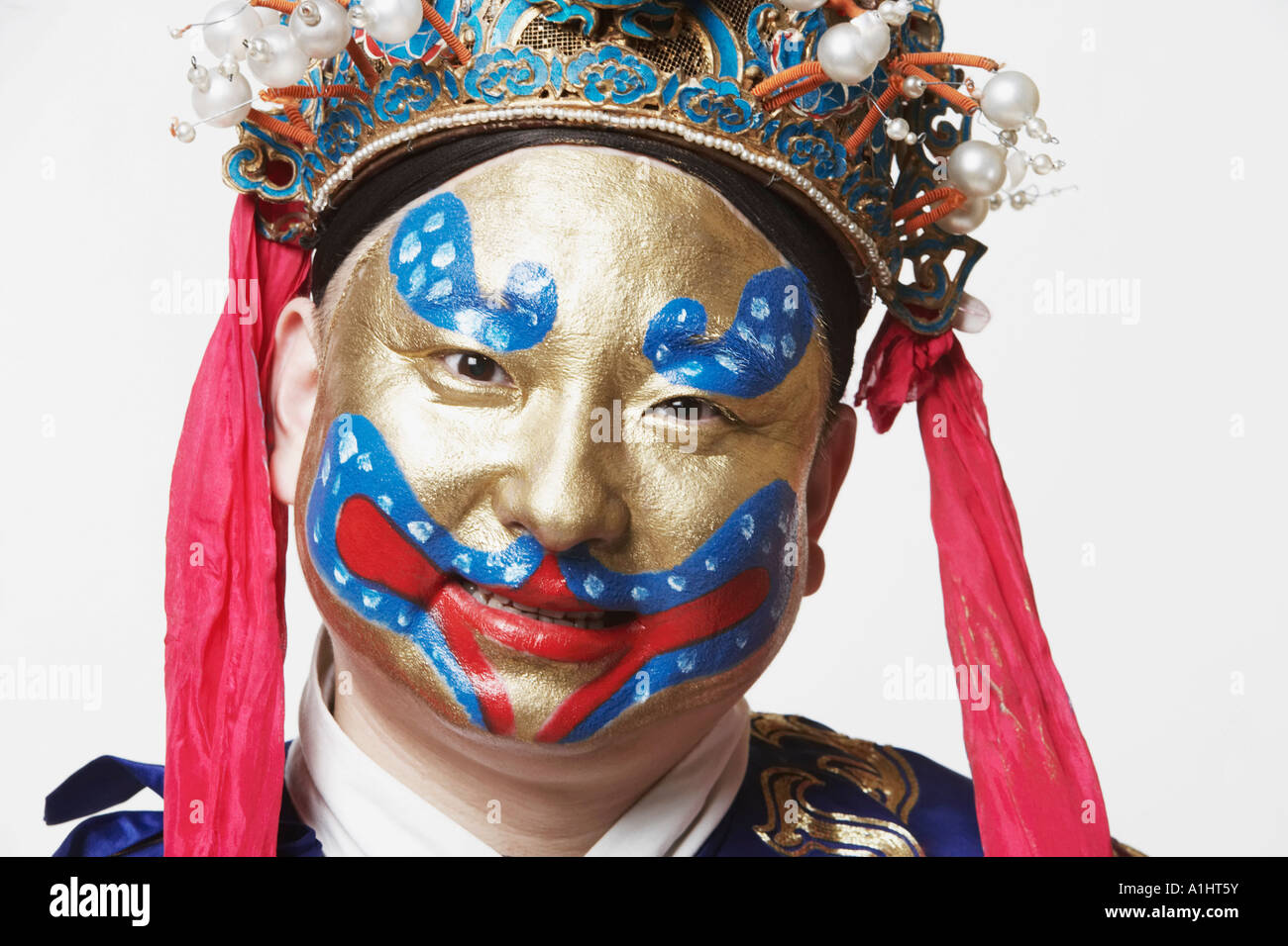 Portrait of a male Chinese opera performer smiling Stock Photo - Alamy