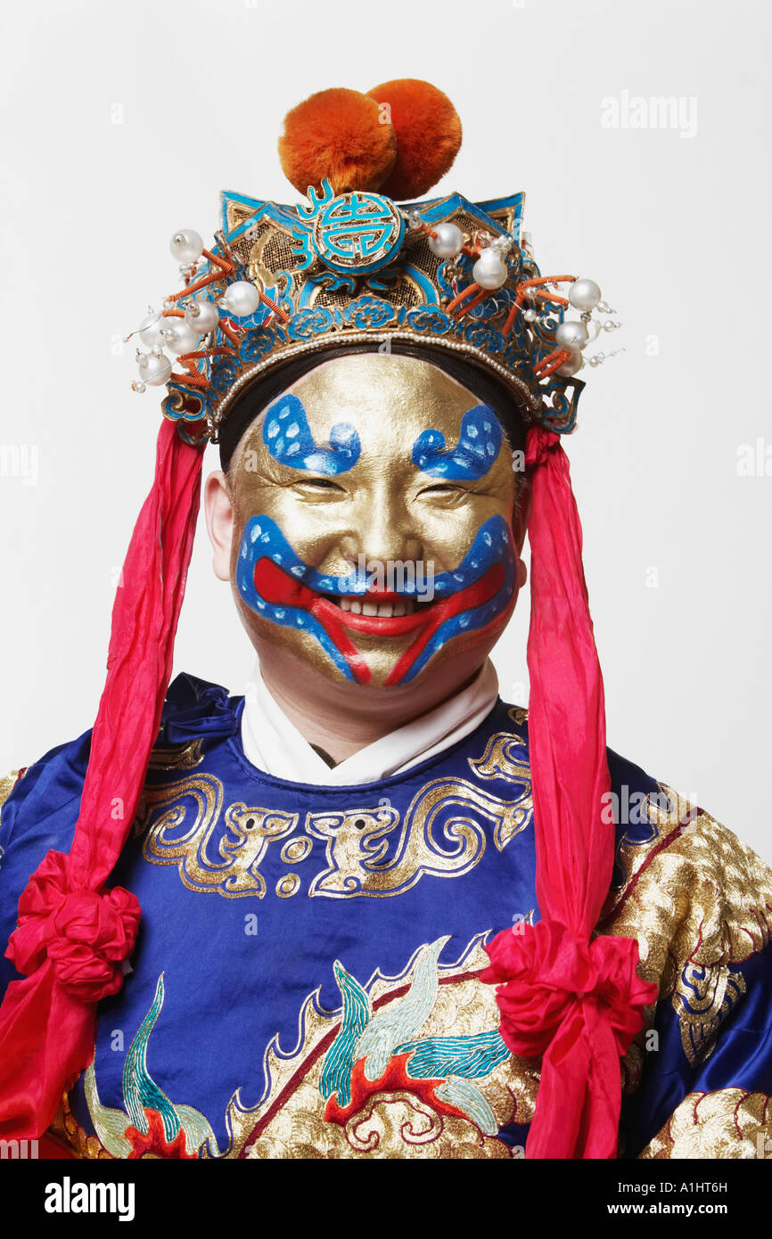 Portrait of a male Chinese opera performer smiling Stock Photo - Alamy