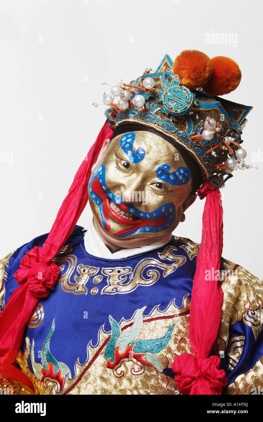 Portrait of a male Chinese opera performer smiling Stock Photo - Alamy