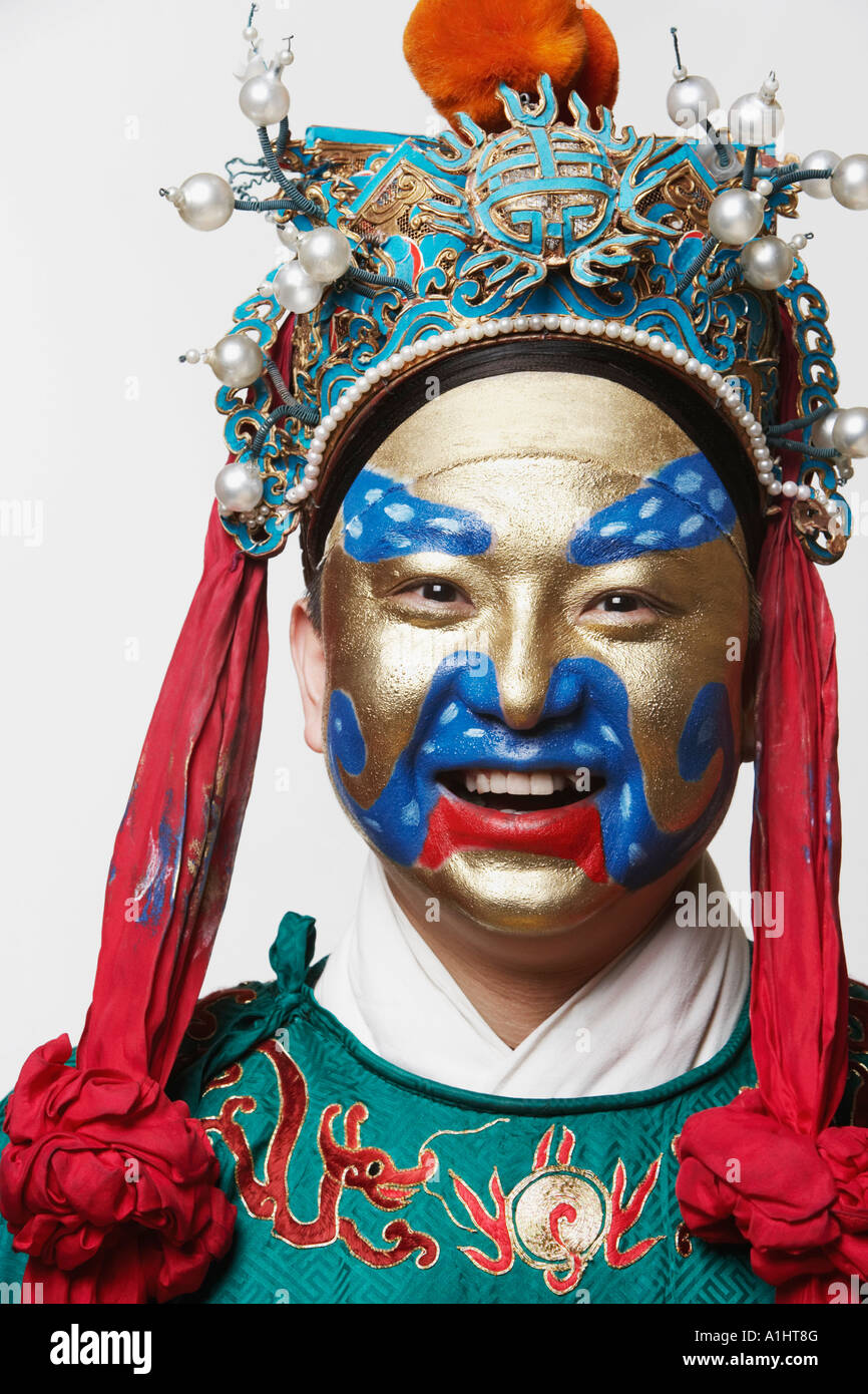 Portrait of a male Chinese opera performer smiling Stock Photo - Alamy