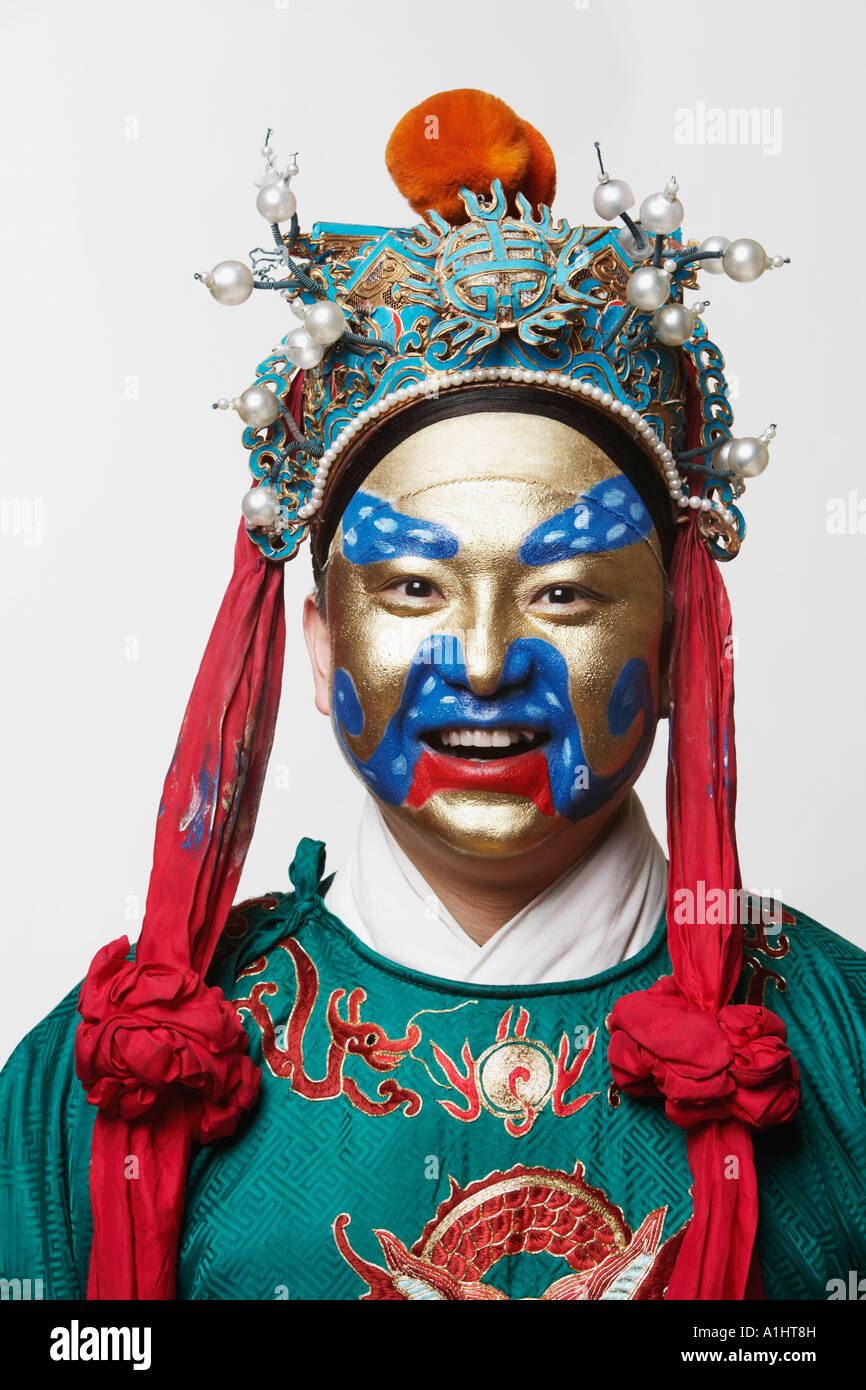 Portrait of a male Chinese opera performer smiling Stock Photo - Alamy