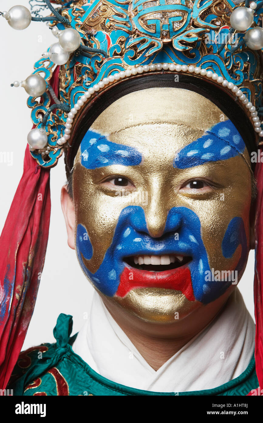 Portrait of a male Chinese opera performer smiling Stock Photo - Alamy