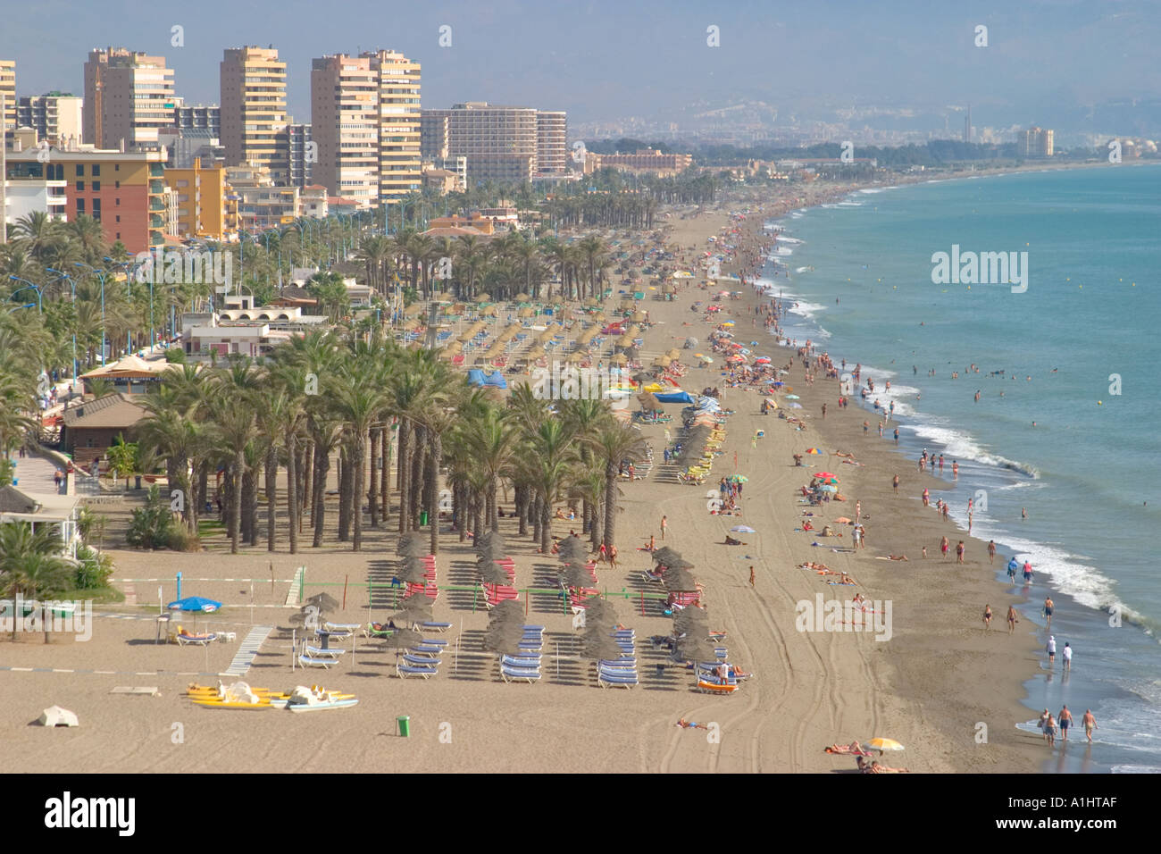 Torremolinos Costa del Sol Spain Bajondillo and Playamar beaches Stock ...