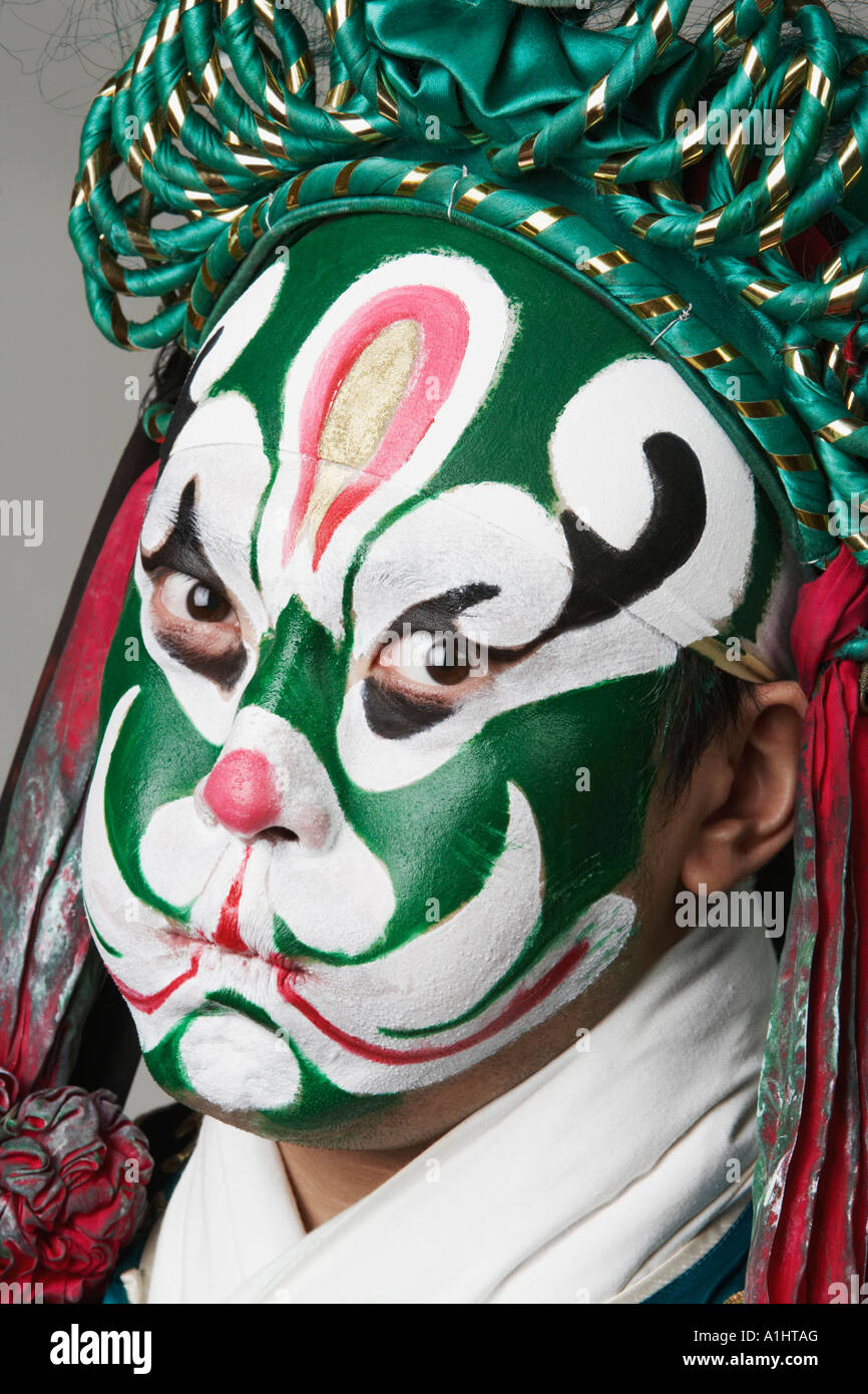 Portrait of a male Chinese opera performer making a face Stock Photo ...