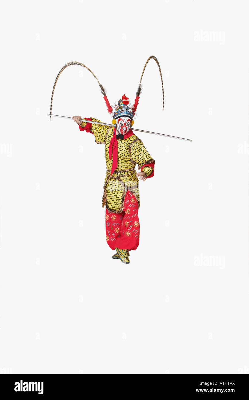 Male Chinese opera performer gesturing with a weapon Stock Photo - Alamy