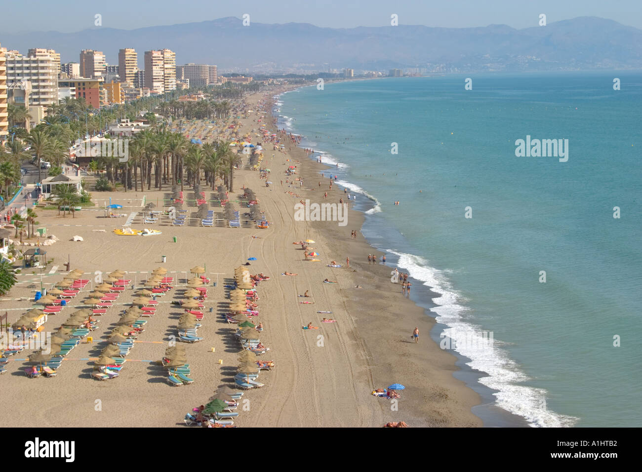 Torremolinos Costa del Sol Spain Bajondillo and Playamar beaches Stock ...