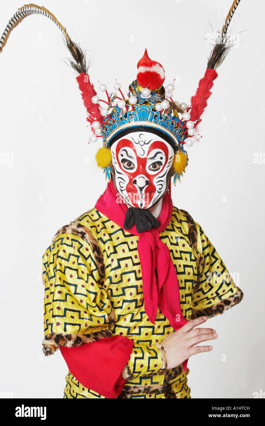 Portrait of a male Chinese opera performer gesturing Stock Photo - Alamy
