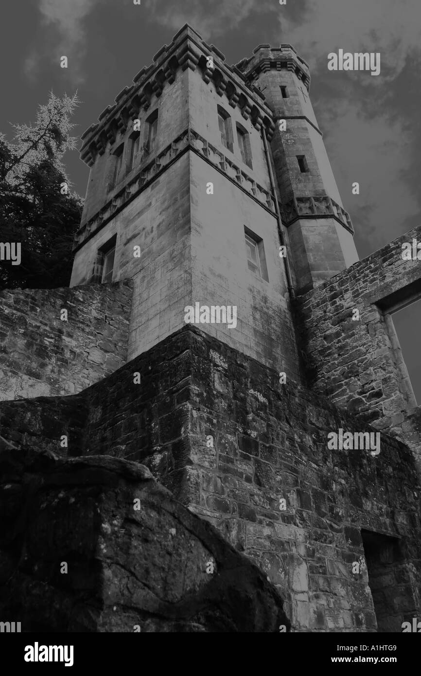 Spooky castle tower Stock Photo - Alamy