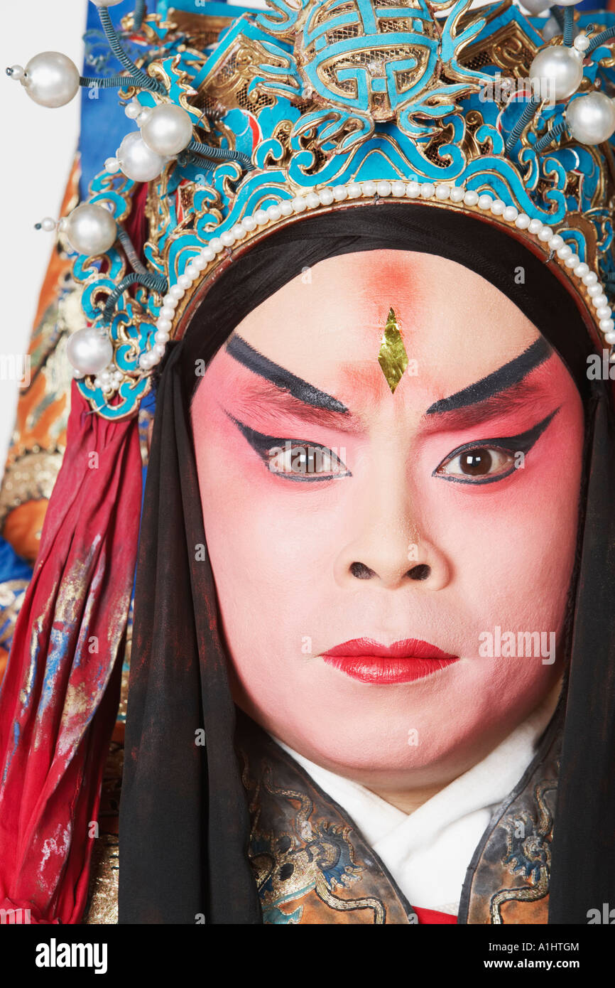 Portrait of a male Chinese opera performer looking serious Stock Photo ...