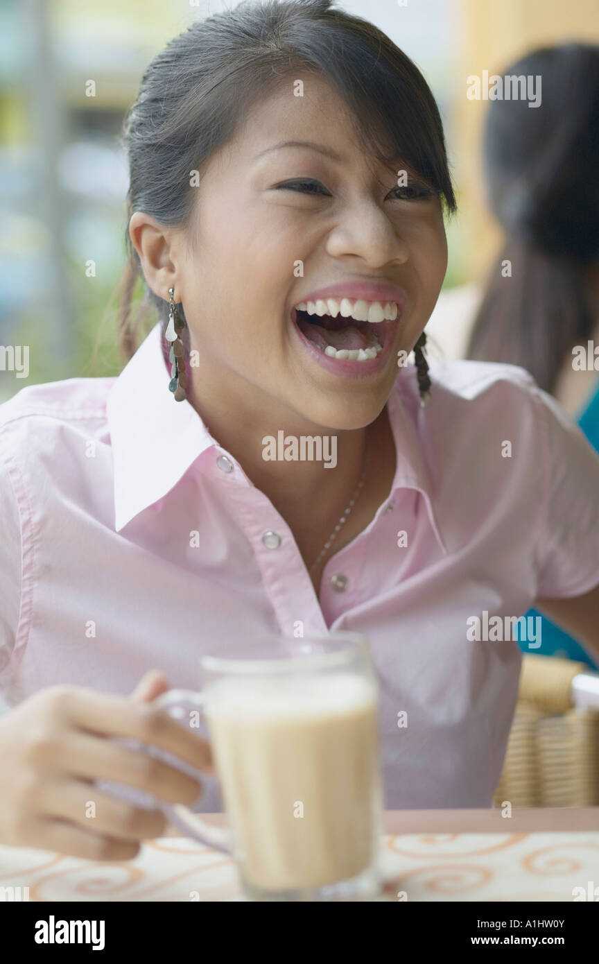 Happy female milkshake 30 hi-res stock photography and images - Alamy