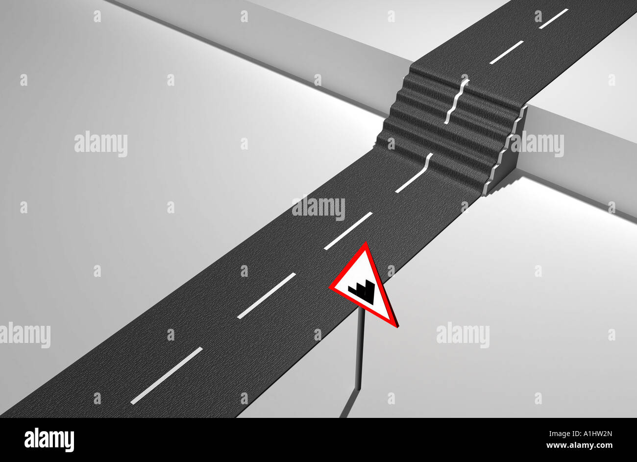 Roadway and stairs funny Stock Photo - Alamy