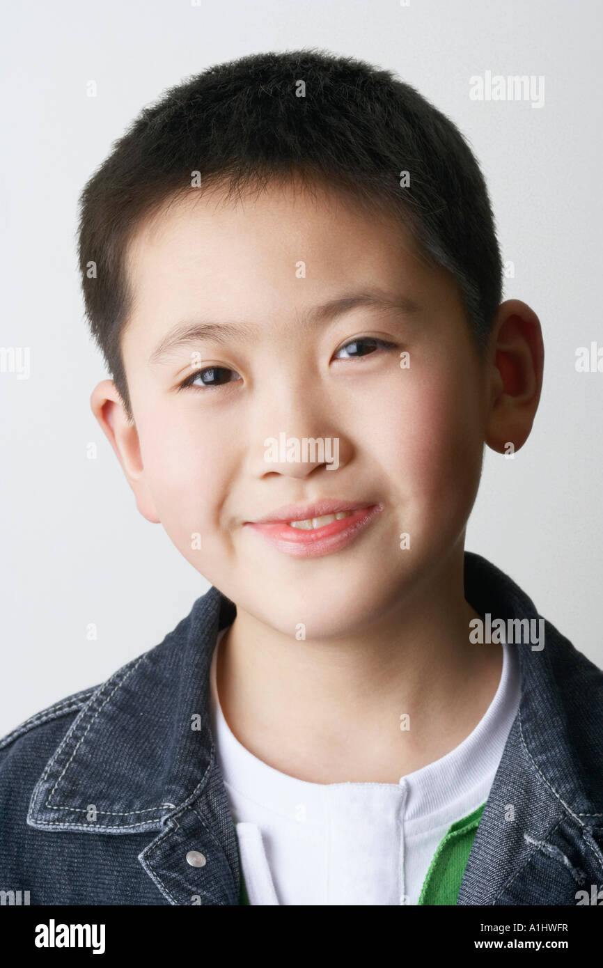 Portrait of a boy smiling Stock Photo - Alamy