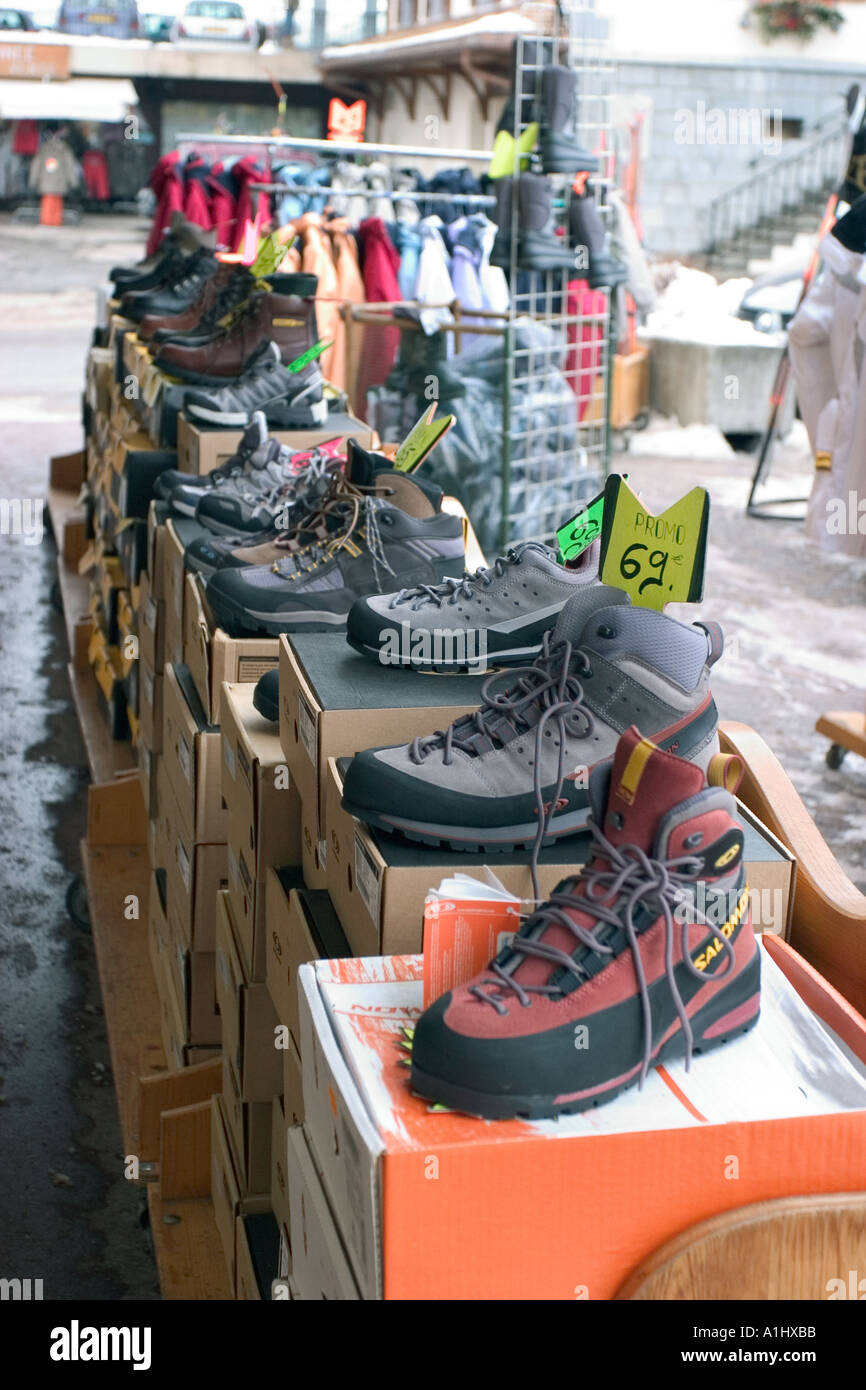 outdoor shop of shoes in france Stock Photo - Alamy