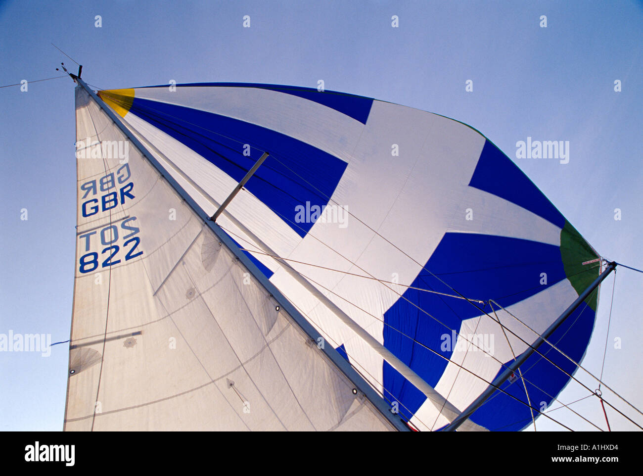 Spinnaker on boat Stock Photo - Alamy