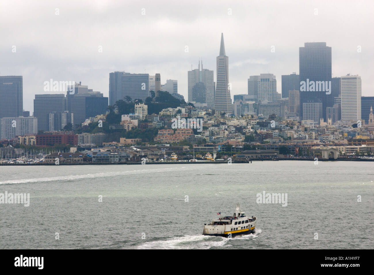 San Francisco skyline seen from the Bay Stock Photo - Alamy