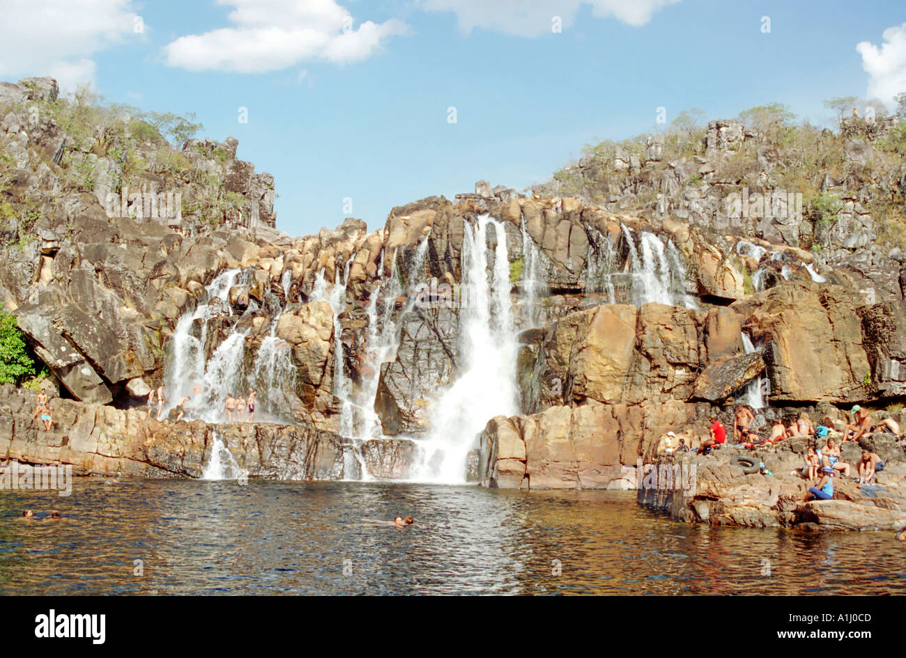 Waterfall of Carioquinhas Chapada dos Veadeiros National Park Goias ...