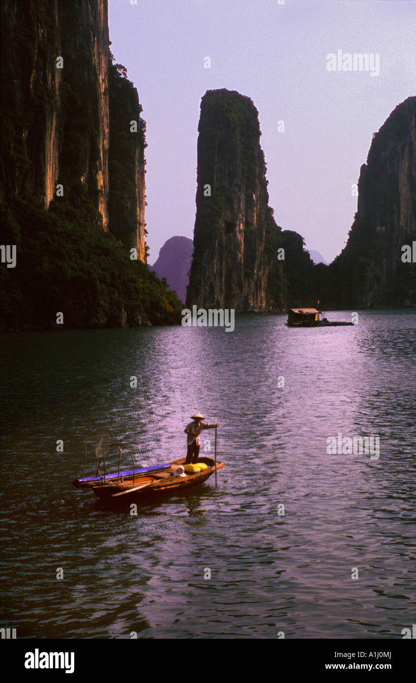 In Halong Bay people live over the water , most of the day they pass on ...