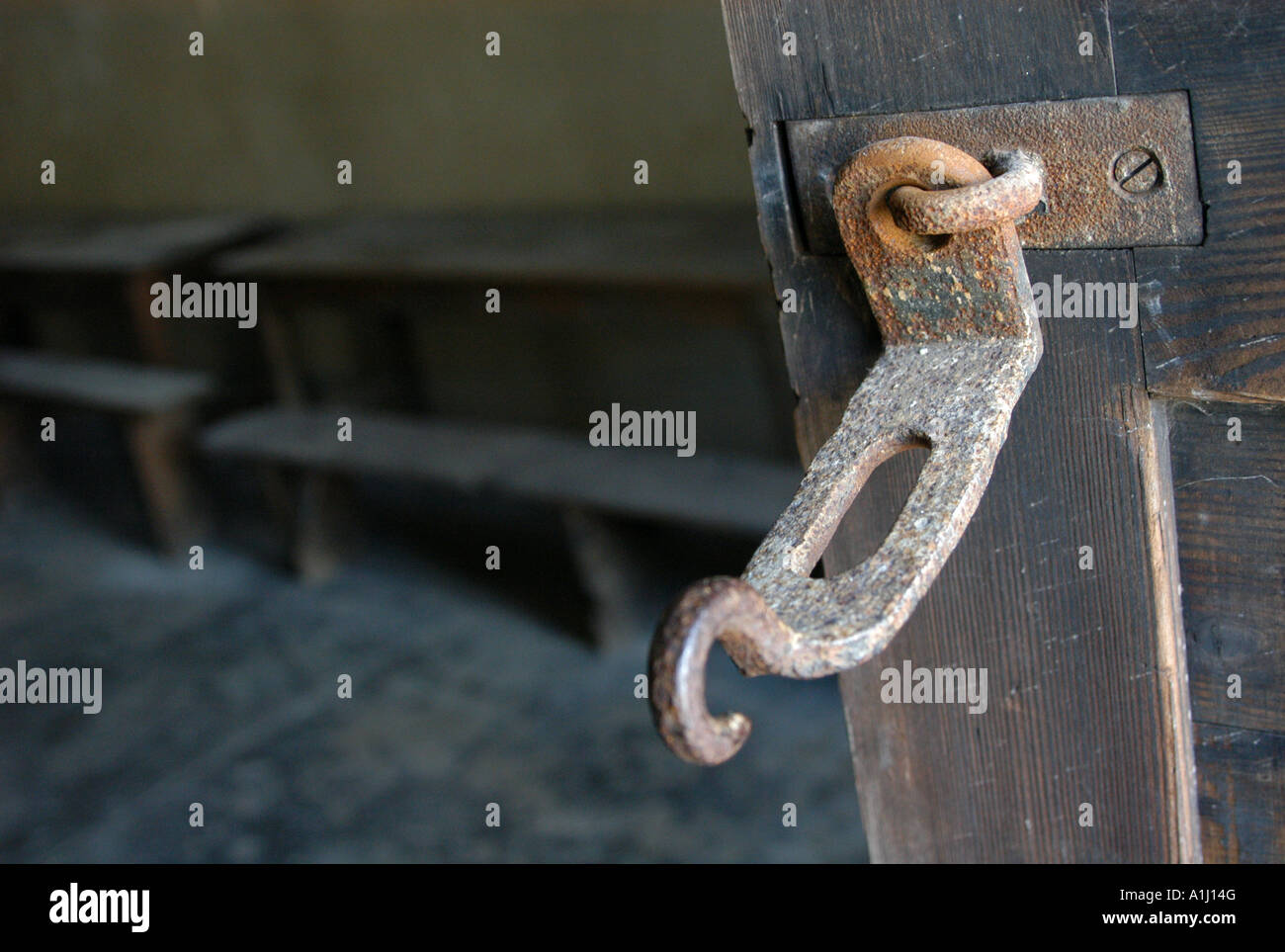 Door lock of 4th block of the Nazi police prison of Terezin, Czech ...