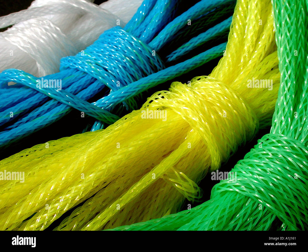 Colored nylon clotheslines Stock Photo - Alamy