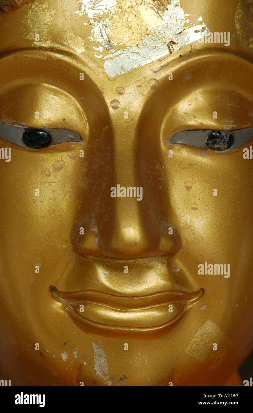 gilded face of Buddha from the Phra Pathom Chedi in Nakhon Pathom ...