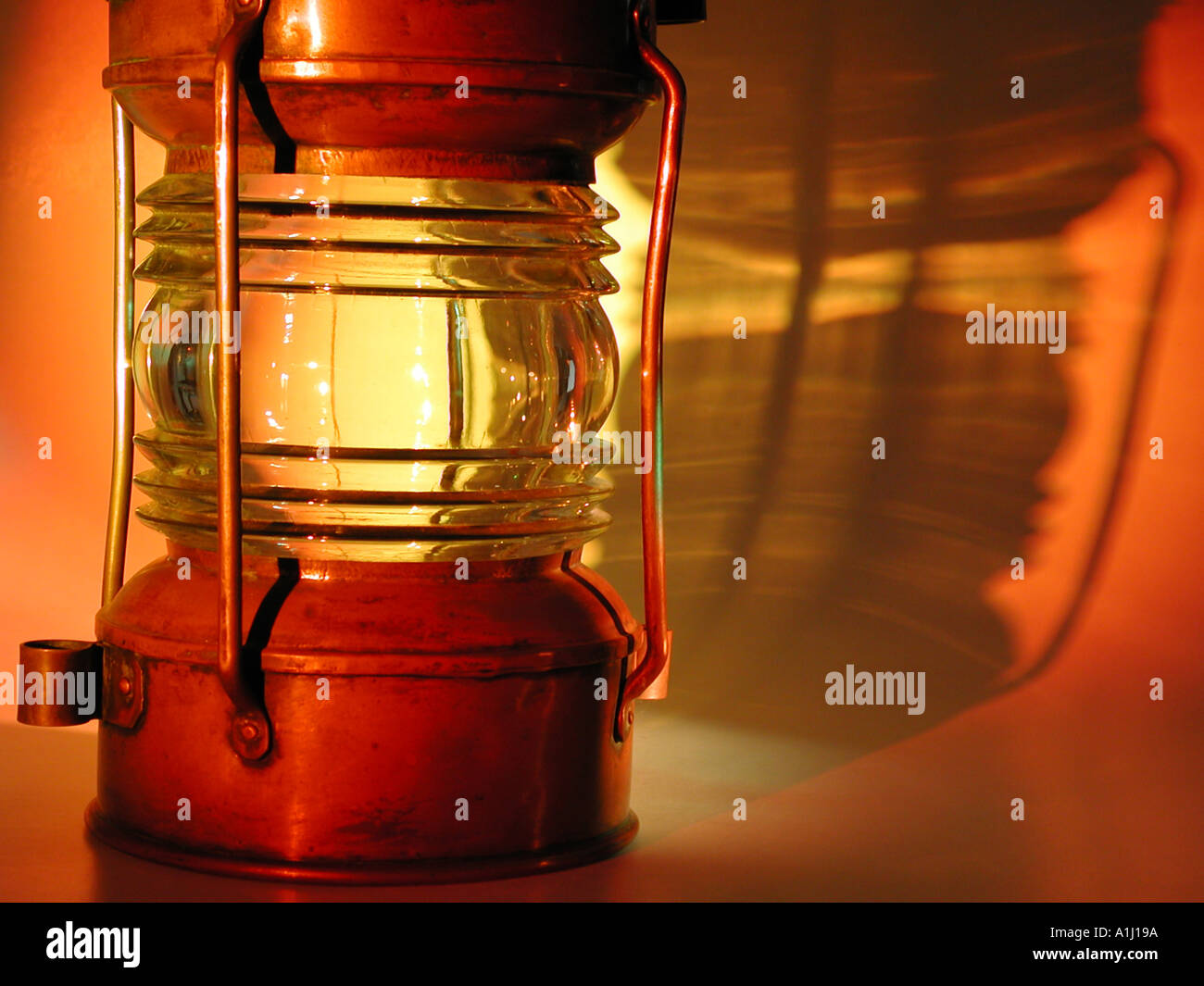 Signing lantern for use in sailing boats of the century 18 Stock Photo ...