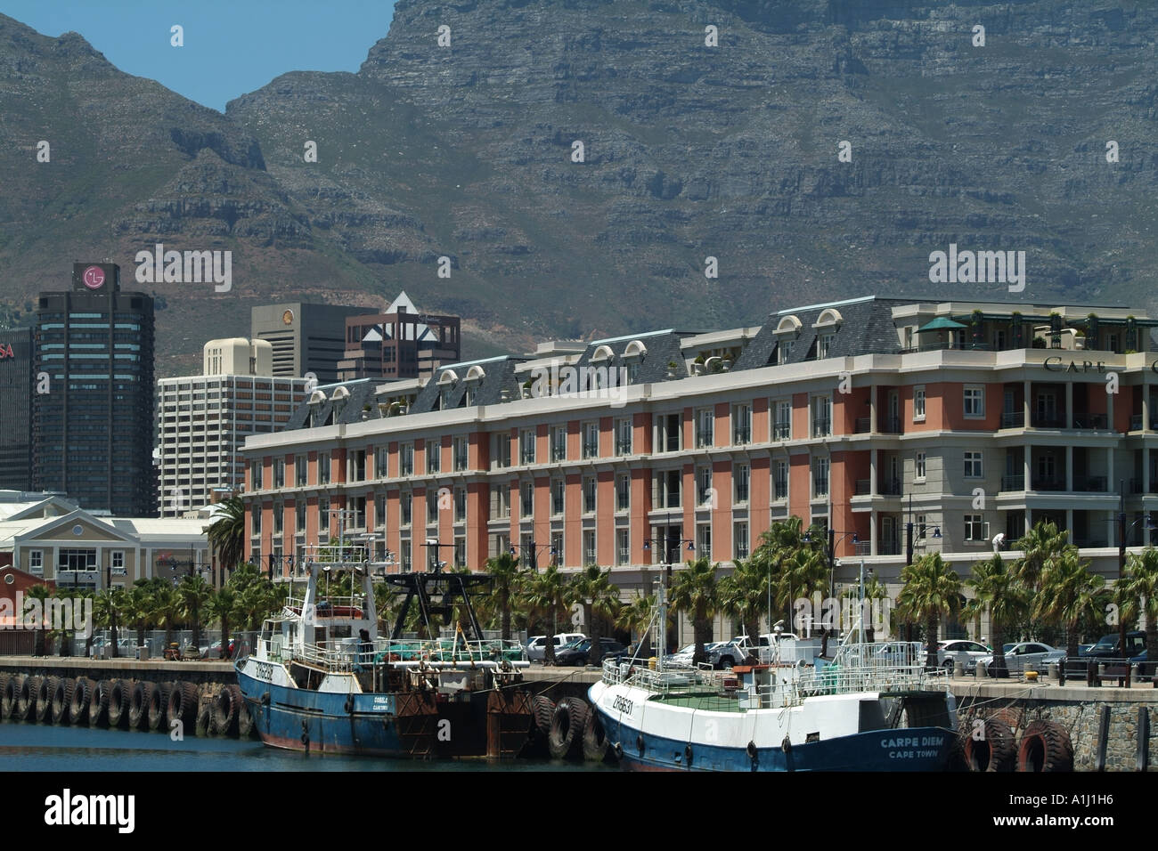 Cape Grace Hotel sits below Table Mountain in Cape Town South Africa ...