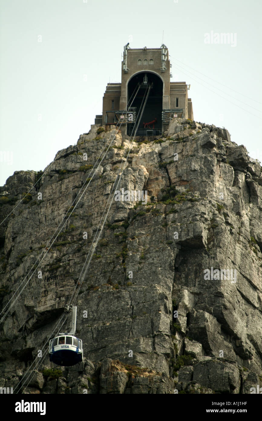 Table Mountain cable car and Upper Station in Cape Town South Africa ...