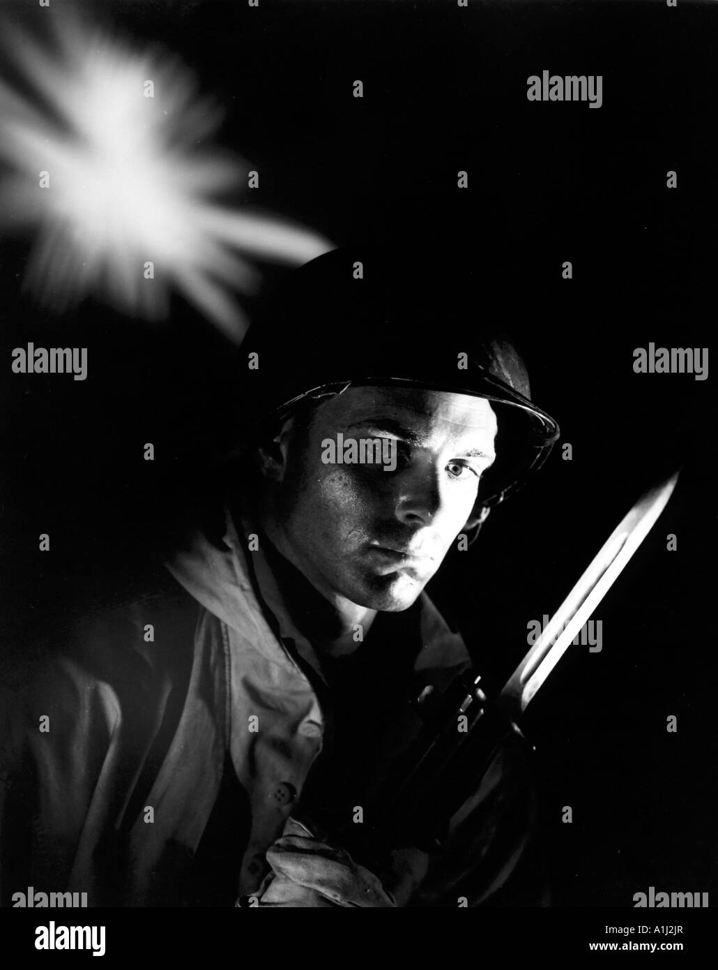 Fixed Bayonets Year 1951 Director Samuel Fuller Richard Basehart Stock ...