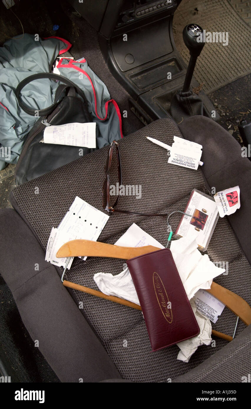 AN UNTIDY CAR Stock Photo - Alamy