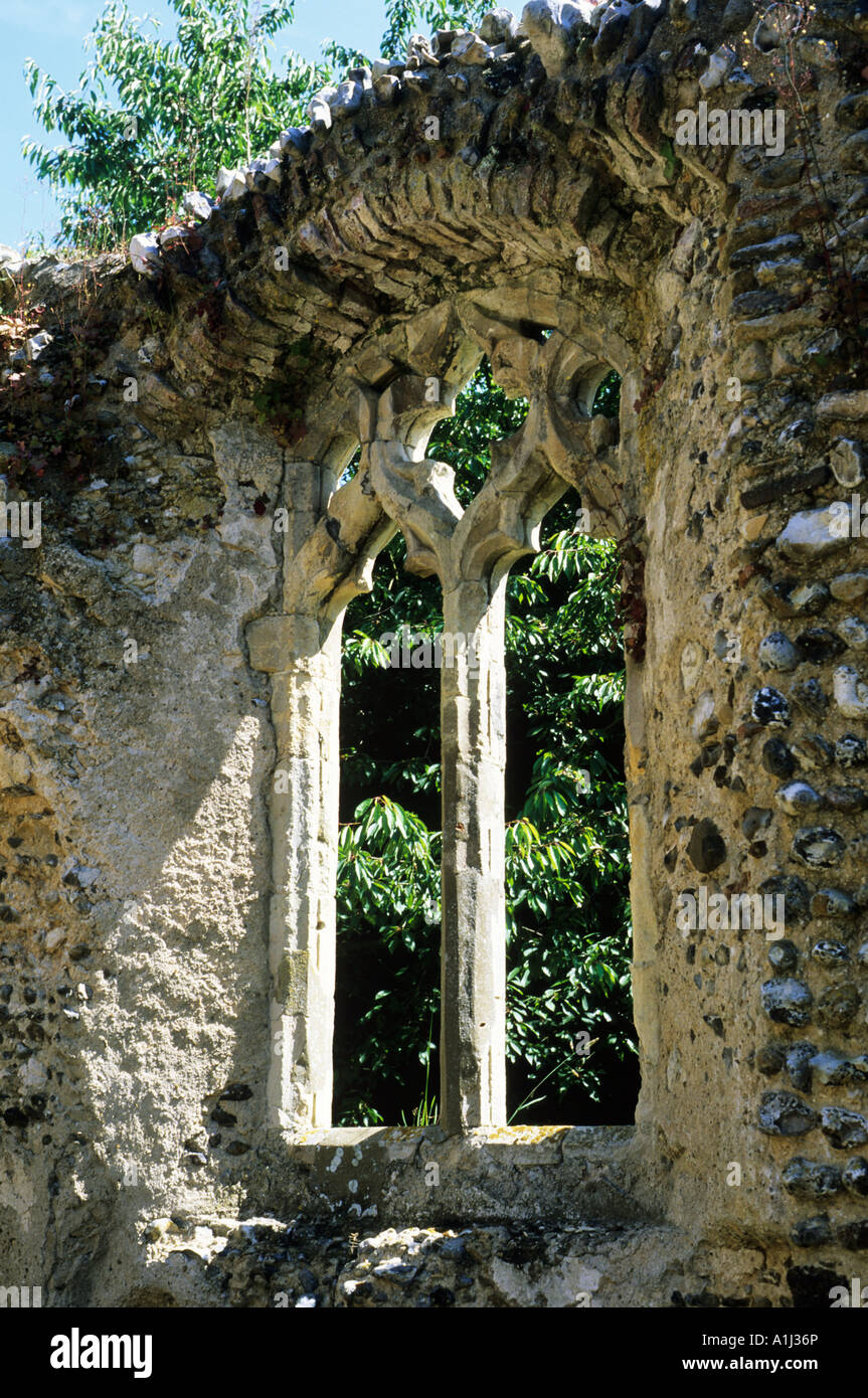 Gothic medieval ruin in wild garden Mannington Hall Stock Photo - Alamy