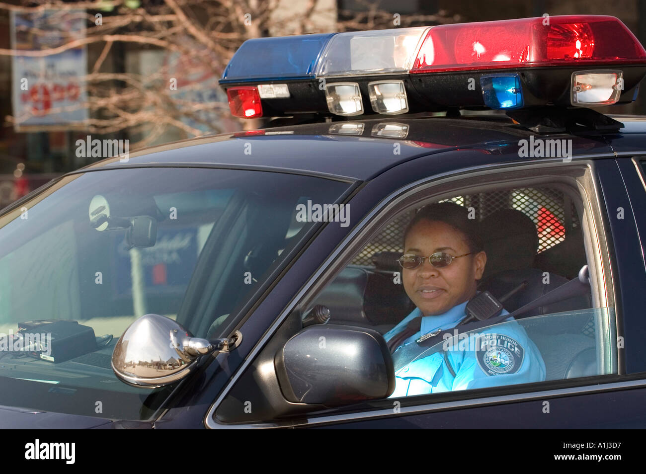 Black african american police hi-res stock photography and images - Alamy