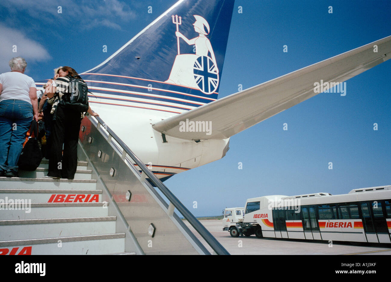 Embarking the plane Stock Photo - Alamy