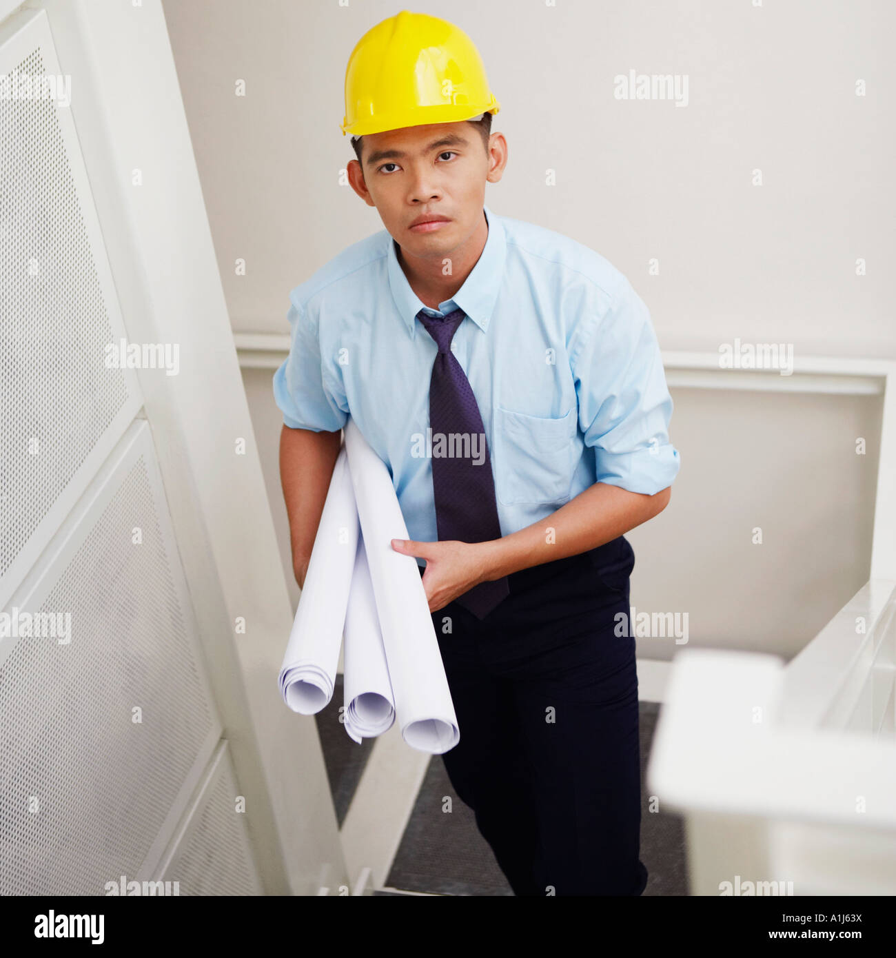 Engineer walk down stairs hi-res stock photography and images - Alamy