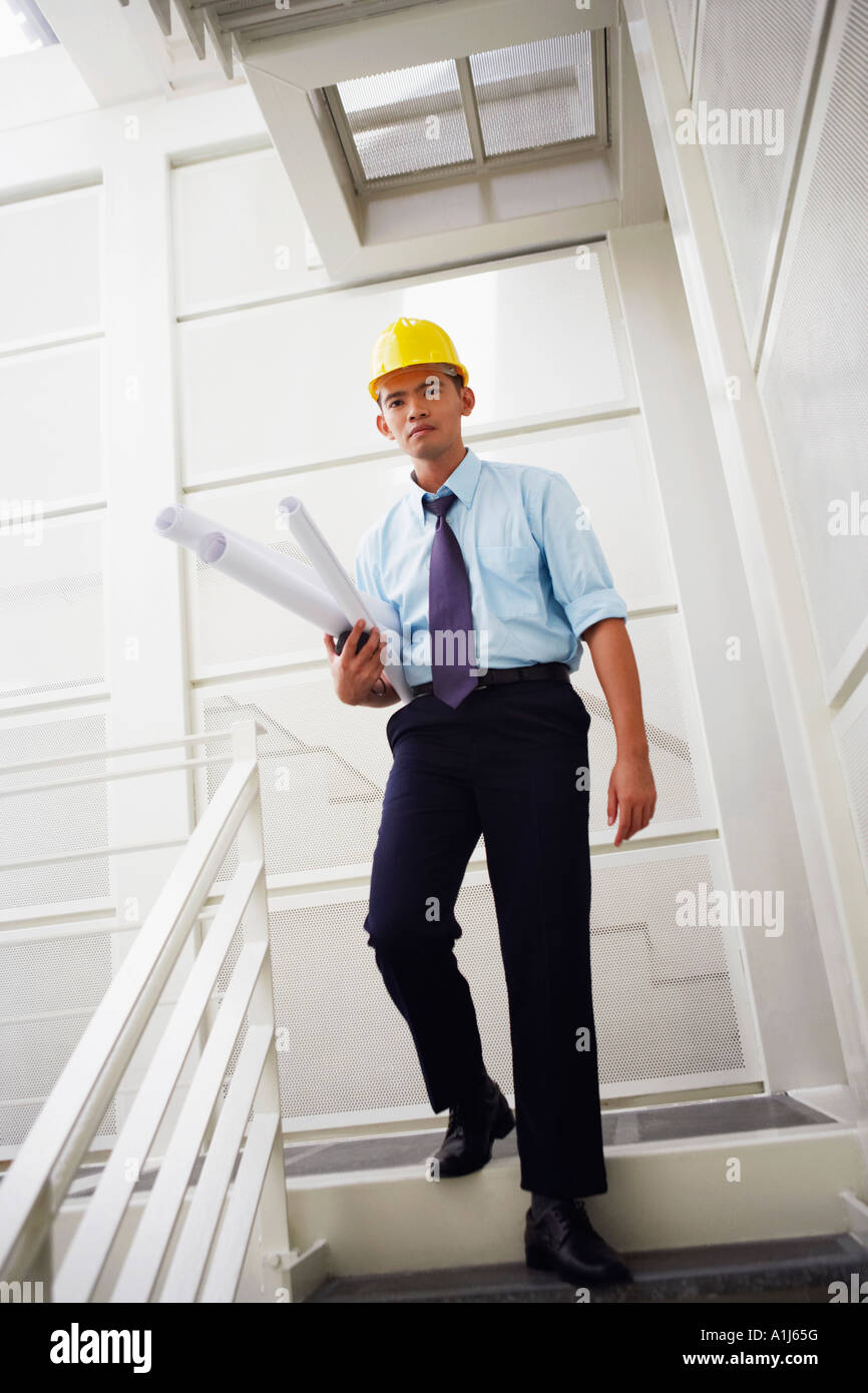 Engineer walk down stairs hi-res stock photography and images - Alamy
