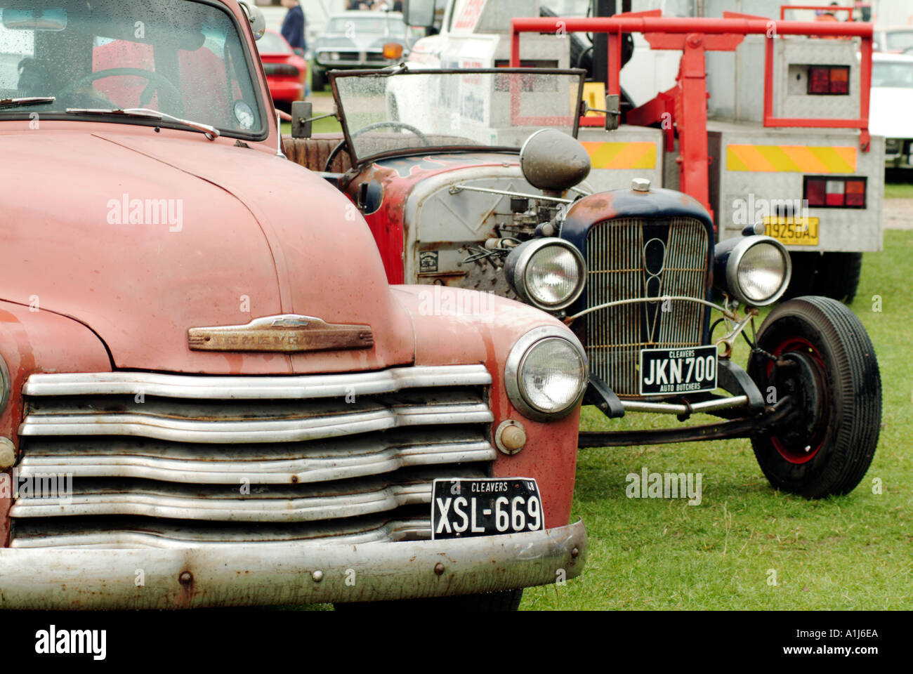 hot rod and old chevy pick up truck v8 car rust tatty Stock Photo - Alamy