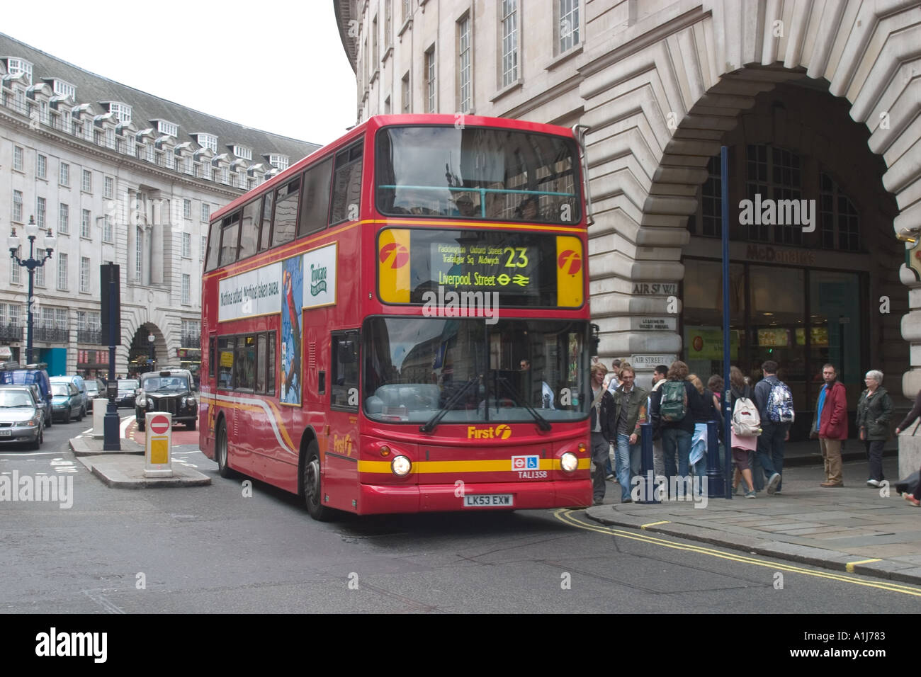 Red London bus in Regent Street London UK Stock Photo - Alamy