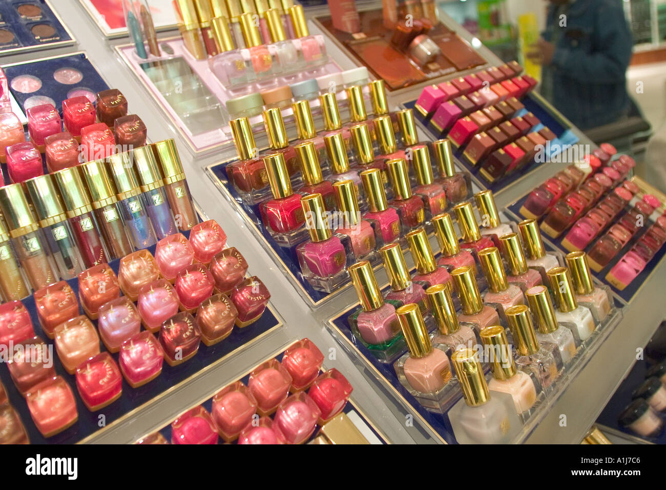 display in cosmetics department at High Street Kensington Store London ...