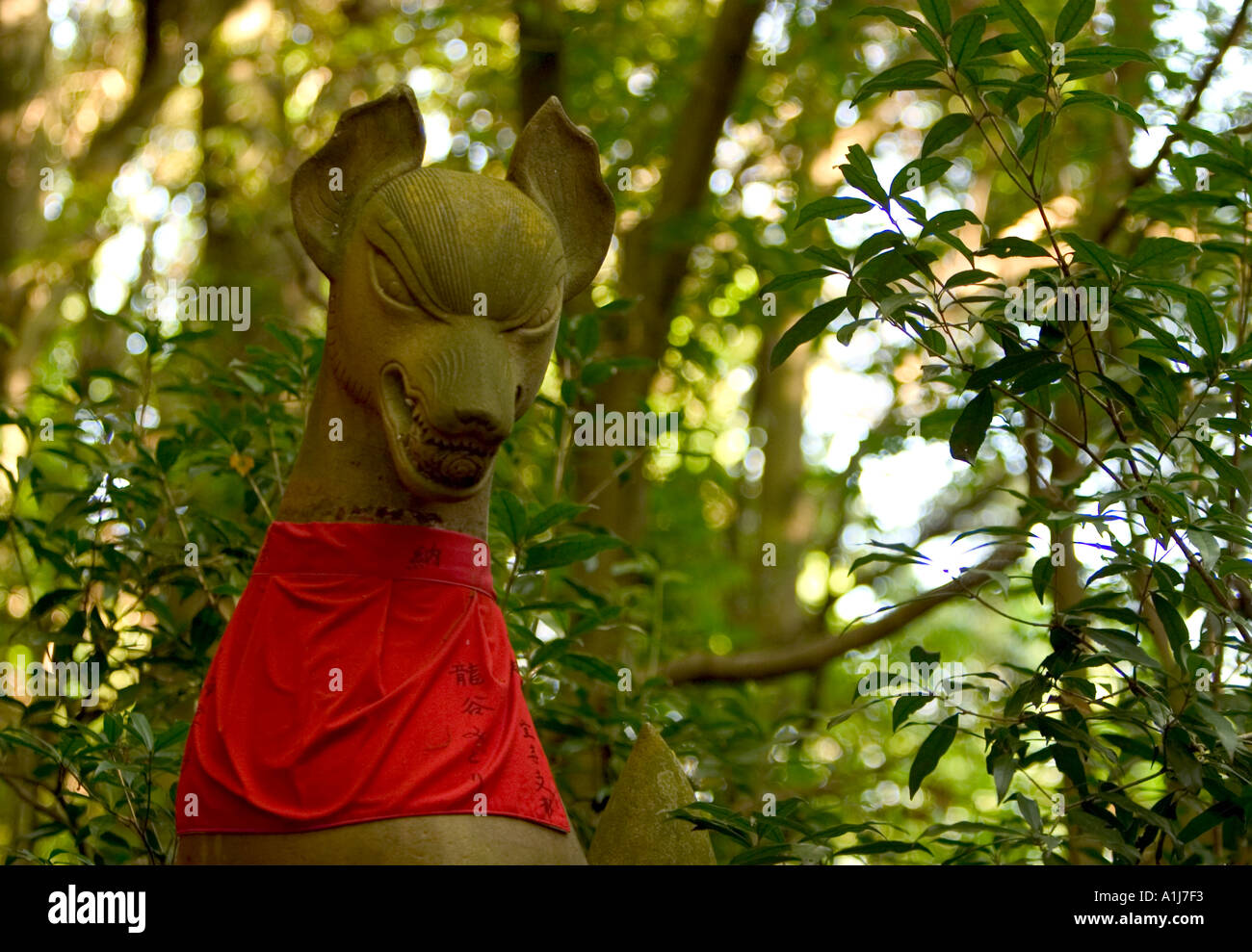 Fox Spirit Statue in Fushimi Inari Taisha Kyoto Japan Stock Photo - Alamy
