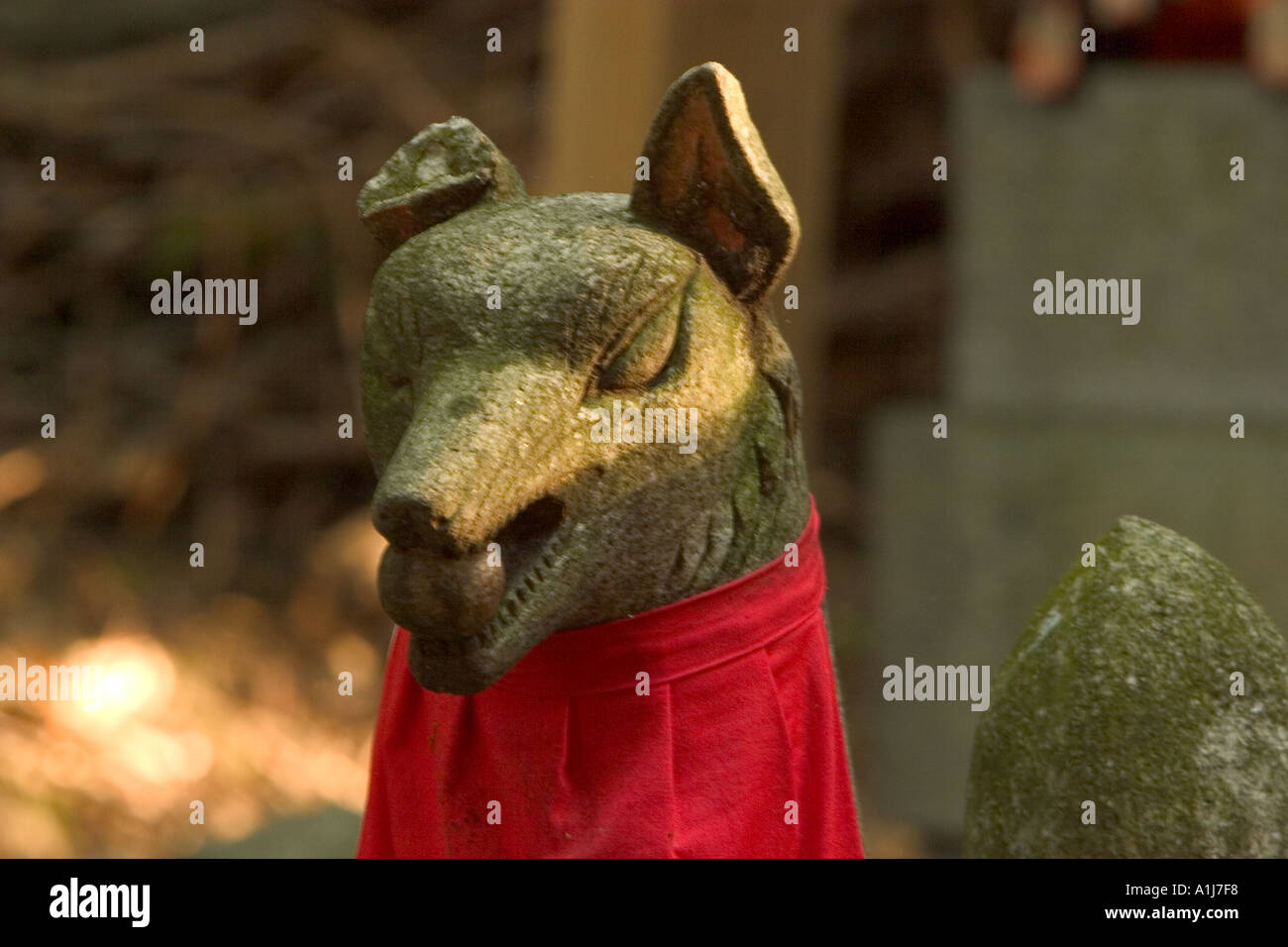 Fox Spirit Statue in Fushimi Inari Taisha Kyoto Japan Stock Photo - Alamy