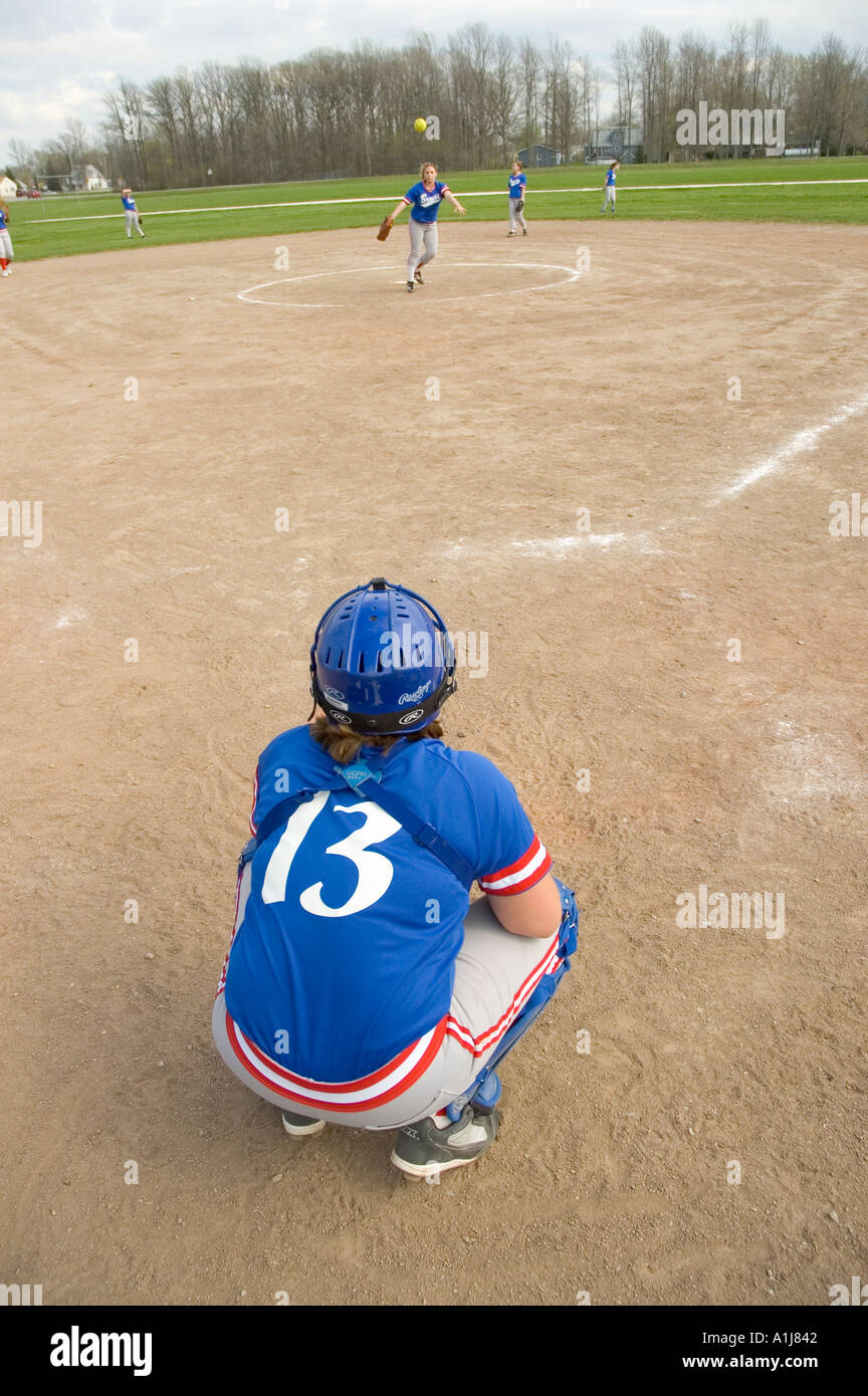 Baseball Softball Action Stock Photo - Alamy