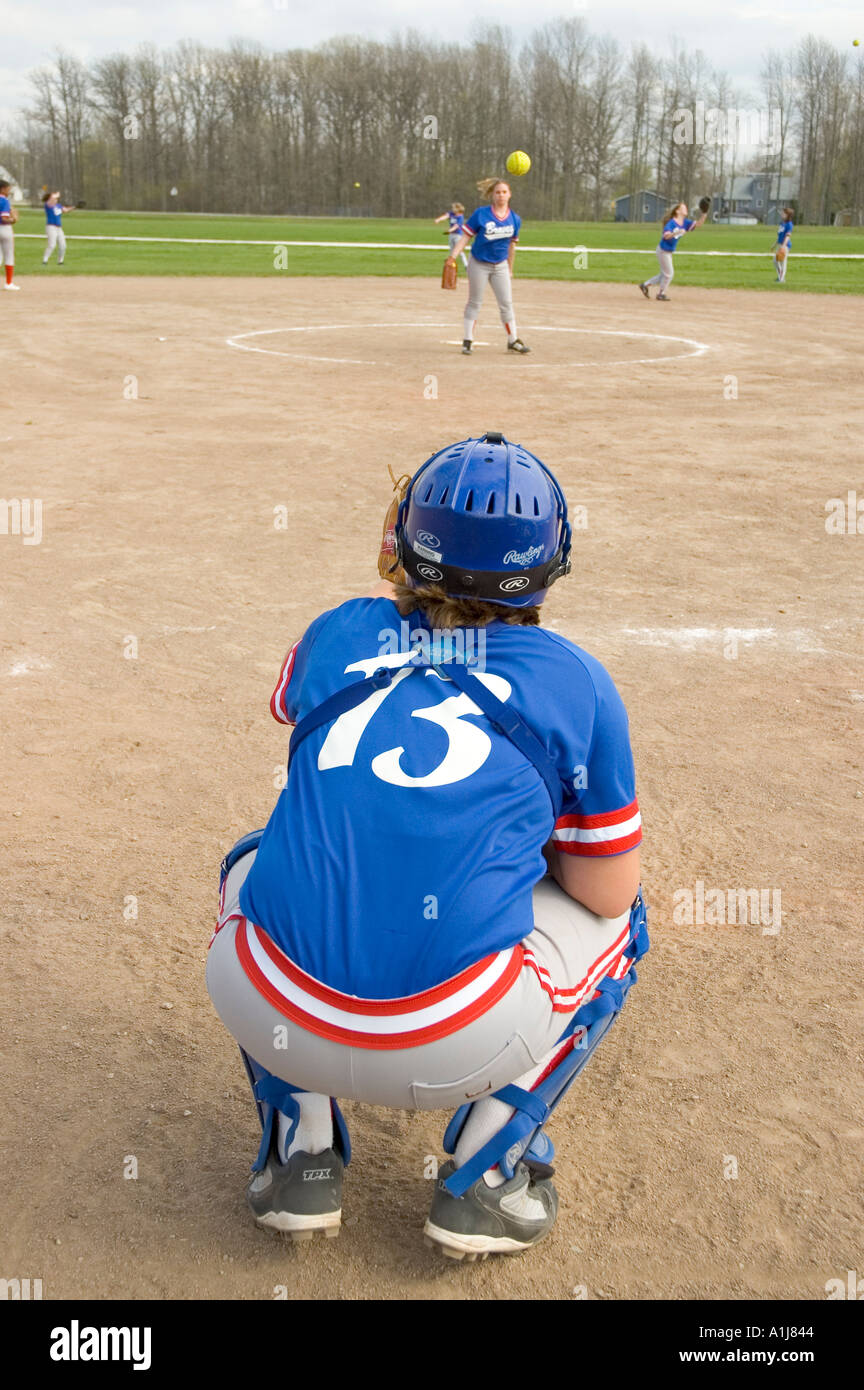 Baseball Softball Action Stock Photo - Alamy