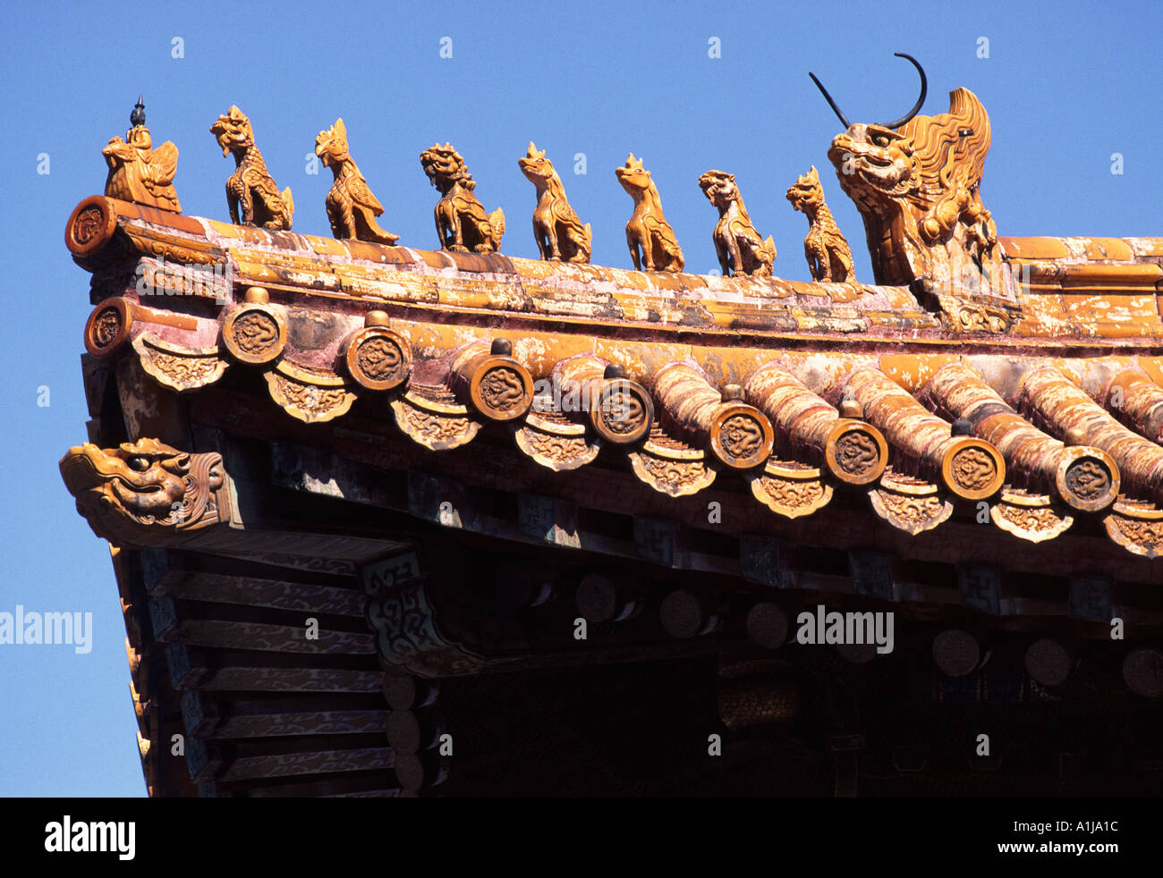 Imperial Palace Roof Detail The Forbidden City Beijing China Stock ...