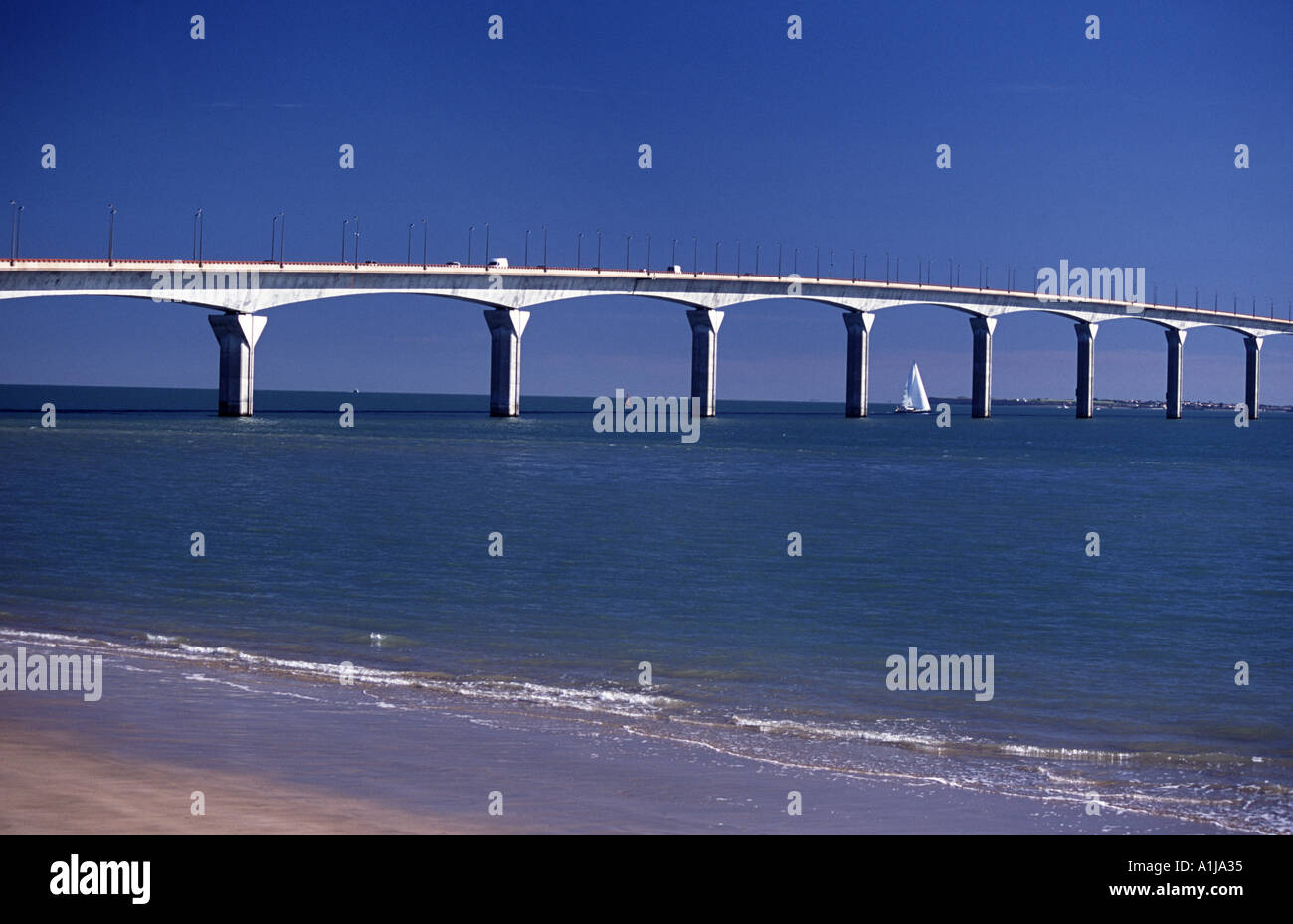 Il de Re Bridge to La Rochelle Atlantic Coast France Stock Photo - Alamy